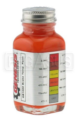 Temperature Indicating Brake Paint, 1 ounce Brush-in-Cap Jar | Pegasus ...