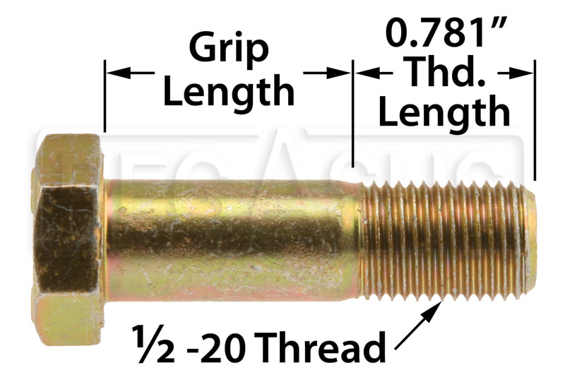 AN8 Airframe Bolt, 1/2-20 Thread | Pegasus Auto Racing Supplies