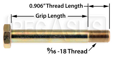 AN9 Airframe Bolt, 9/16-18 Thread | Pegasus Auto Racing Supplies