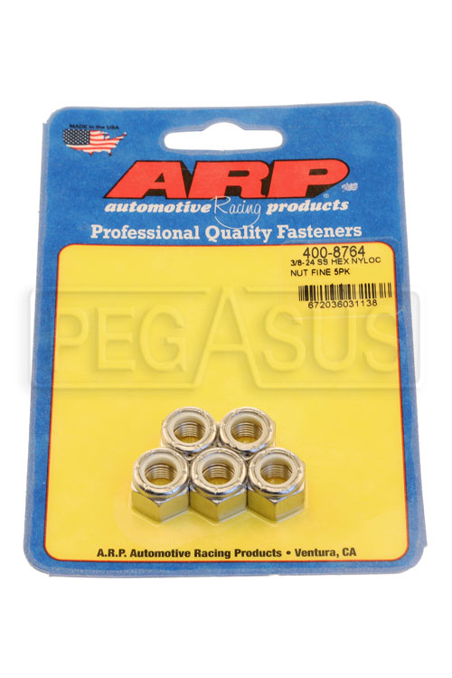 ARP 3/8-24 SS fine nylock hex nut kit | Pegasus Auto Racing Supplies