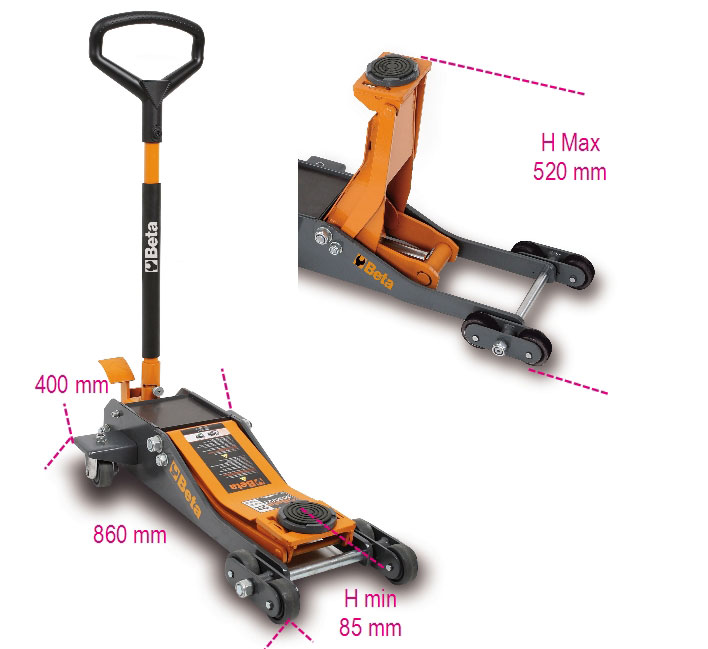 Beta Tools 3030 2T-LOWERED HYDRAULIC CAR JACK 2T | Pegasus Auto Racing ...