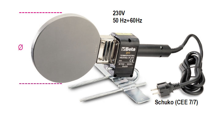 Beta 311/1 Flat Heat Fusion Welder for PVC Pipe, 120mm, 230V - Pegasus ...