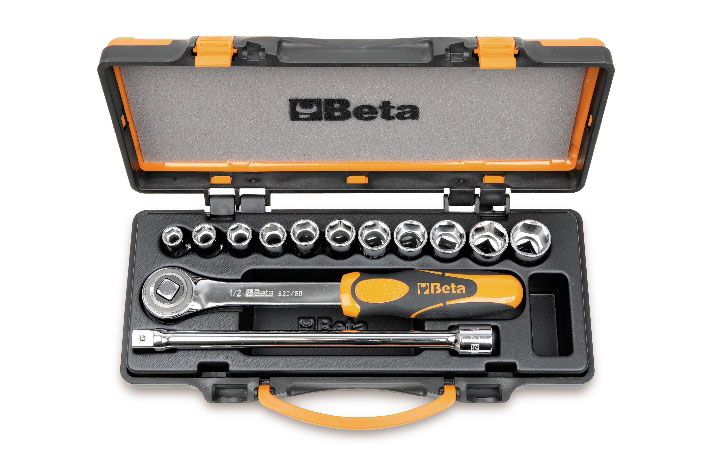 Beta 920A/C11 Handle + Socket Set w/Case, 1/2" Dr 6-pt, mm | Pegasus ...