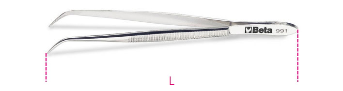 Beta Tools 991 130-BENT THIN SPRING TWEEZERS | Pegasus Auto Racing Supplies